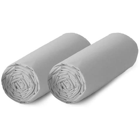 TODAY Lot De Draps Housse Coton X Cm Gris Clair TODAY Cdiscount Maison