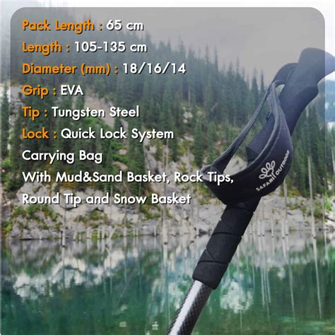 Safari Outdoor 3k Carbon Trekking Pole Safari Outdoor