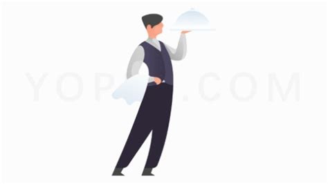 餐厅服务生PNG透明图片 YoPPT模板下载 让PPT更有设计感