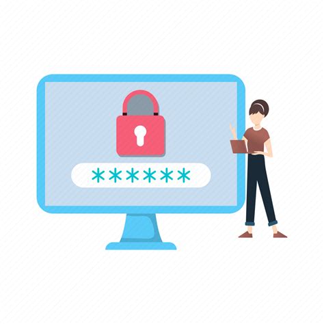 Monitor Lock Password Encrypted Secure Icon Download On Iconfinder