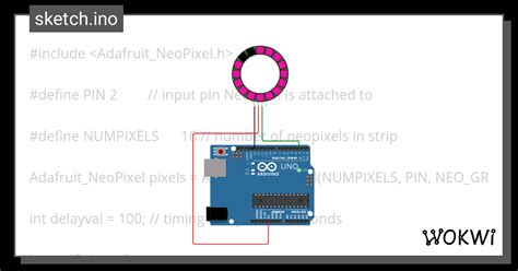 Uygulama15 Neopİxel Led Wokwi Esp32 Stm32 Arduino Simulator