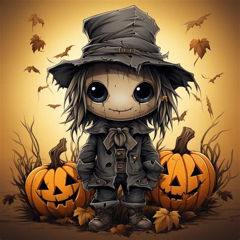 Premium Photo Cartoon Illustration Of A Little Scare With A Hat And A