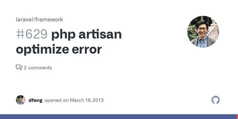 Php Artisan Optimize Error Issue Laravel Framework GitHub