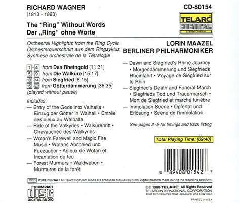 Lorin Maazel Wagner Der Ring Ohne Worte The Ring Without Words Cd Telarc Ebay