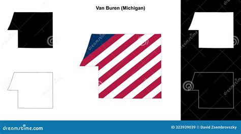 Van Buren Outline Map Stock Illustration Illustration Of Territory