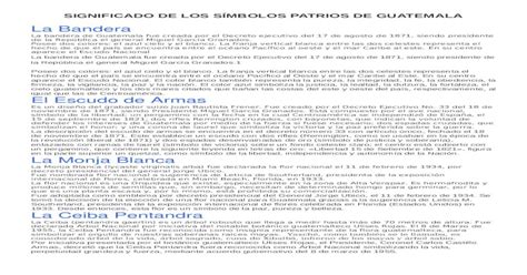 Significado De Los Símbolos Patrios De Guatemala Docx Document