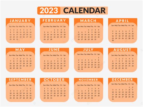 2023년 달력 디자인 2023년 달력 템플릿 월간 달력 2023 달력 PNG 일러스트 및 벡터 에 대한 무료 다운로드 Pngtree