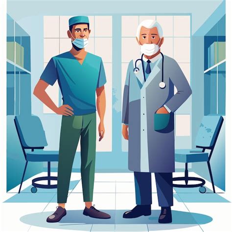 Premium Vector Cartoon Elderly Male Full Body Male Patient Doctor