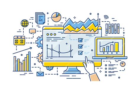 Premium Vector Hand Of Analyst Pointing At Computer Display With