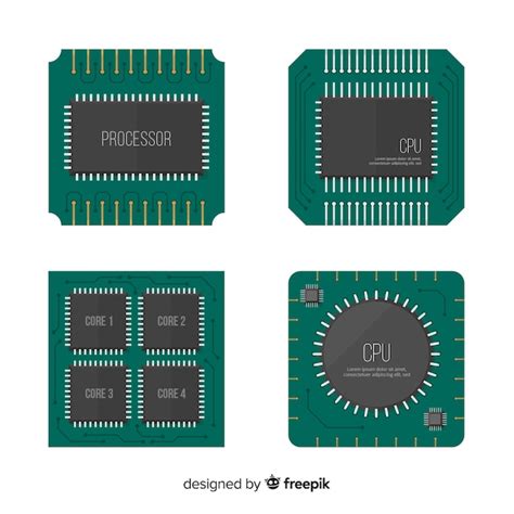 Free Vector Modern Cpu Collection With Flat Design
