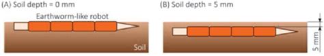 Position Of The Worm Robot In The Experiment A Semi Buried Depth Of Download Scientific