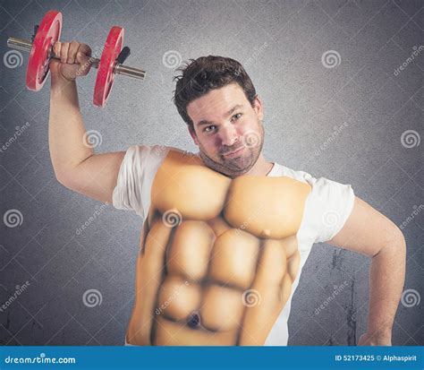 Fat Man With Abs Stock Image Image Of Hungry Desired