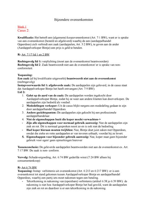 Bijzondere Overeenkomsten Jaar 1 Bijzondere Overeenkomsten Week 1