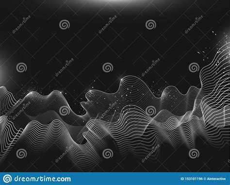 Array With Dynamic Particles Wavy Motion Effect Composition Stock Illustration Illustration