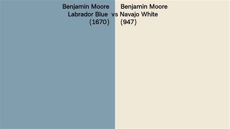 Benjamin Moore Labrador Blue Vs Navajo White Side By Side Comparison