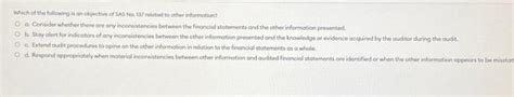 Solved Which Of The Following Is An Objective Of Sas No 137