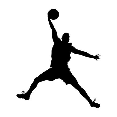 Silueta De Un Jugador De Baloncesto Vector Premium