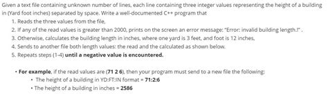 Solved Given A Text File Containing Unknown Number Of Lines