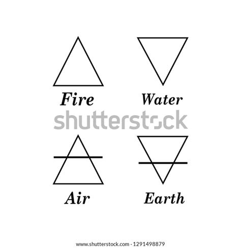 Vector Illustration Four Elements Icons Line Stock Vector Royalty Free