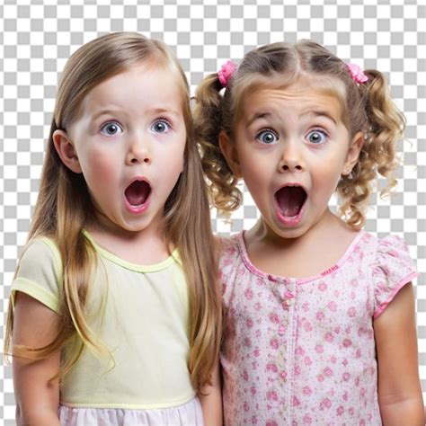 Two Girls With Their Mouths Open Premium AI Generated PSD