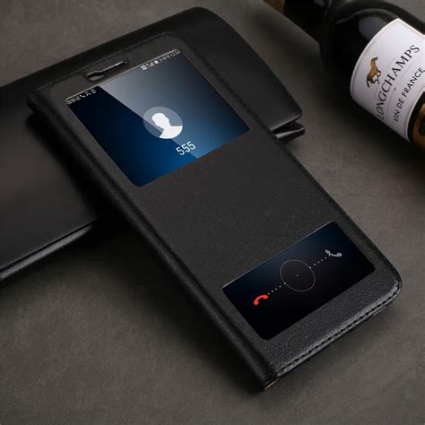Чехол-книжка из натуральной кожи для Huawei honor V10 с окном задняя ...