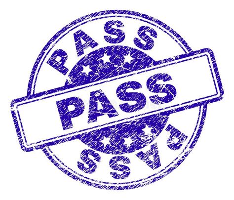 Pass Scratched Stamp With Tick Stock Vector Illustration Of Dirty