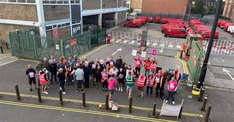 Royal Mail Postal Workers Strike In Lincoln Over Pay Dispute