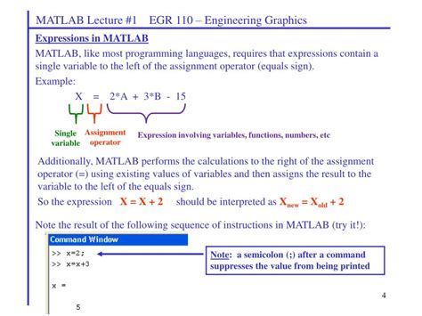 Ppt Matlab Lecture 1 Egr 110 Engineering Graphics Powerpoint