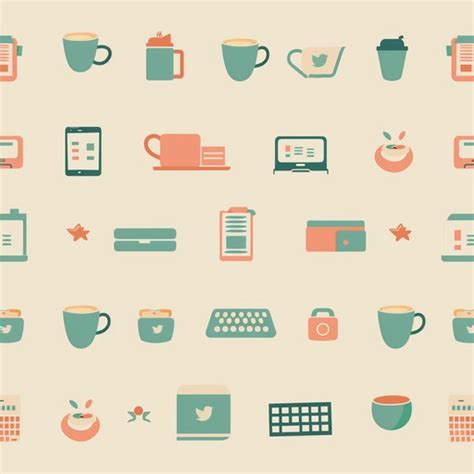 Free Office Pattern Background Image Office Coffee Teapot