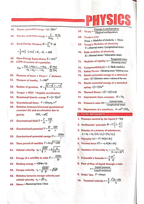 SOLUTION Physics Formulae Sheet Studypool SOLUTION Physics Formulae Sheet Studypool