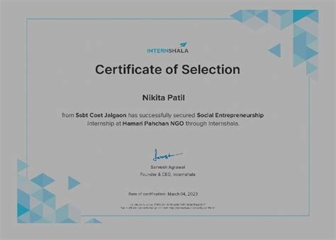 Nikita Patil On Linkedin Socialentrepreneurship Internship Internshala