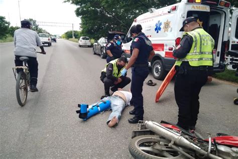 Motociclista sufre fractura expuesta tras accidente en el periférico de