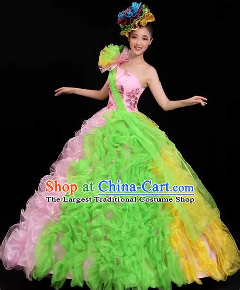 Opening Dance Big Swing Skirt Performance Costume Female Backup Dancer