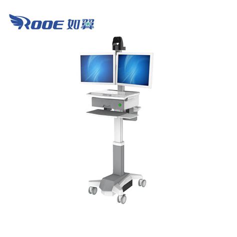 Multi Monitor Computer Mobile Workstation Cart For Telehealth Diagnose