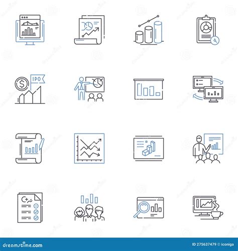 Statistical Analysis Line Icons Collection Probability Data Analysis