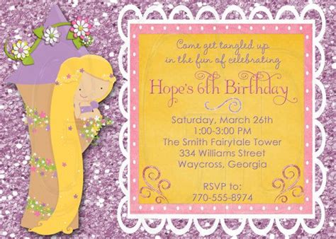 Rapunzel Tangled Inspired Invitationdigital By Graciegirldesigns77 12 00 Rapunzel