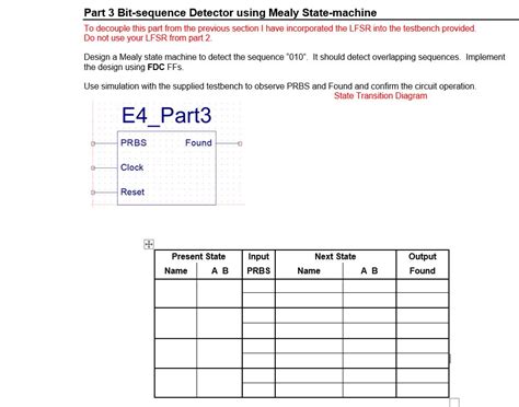 Part 3 Bit Sequence Detector Using Mealy