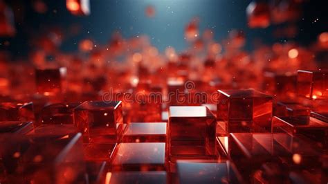 A Group Of Red Cubes Background Stock Illustration Illustration Of