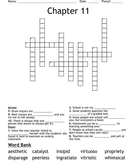 Chapter 11 Crossword Wordmint