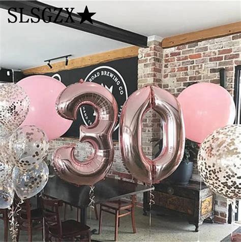 Rose Gold Number Foil Balloons Large Digit Helium Balloon Wedding