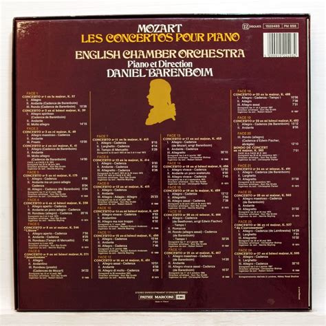 Mozart Complete Piano Concertos By Daniel Barenboim Lp Box Set With
