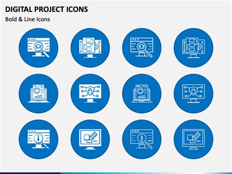 Digital Project Icons For Powerpoint And Google Slides Ppt Slides