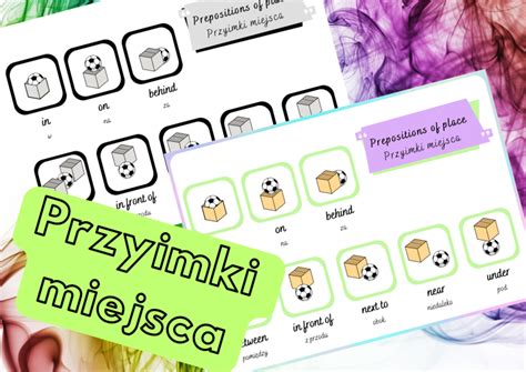 Przyimki miejsca angielska wklejka do zeszytu PLAKAT Złoty nauczyciel