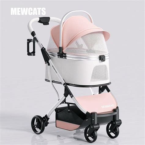 First Class Cat Stroller 3 Color Carrier With Wheels Mewcats