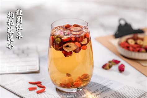 茶花茶桂圆红枣枸杞玫瑰茶人参五宝茶大樹 站酷zcool