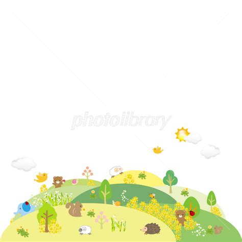 森の小動物と草花 イラスト素材 2856674 フォトライブラリー Photolibrary