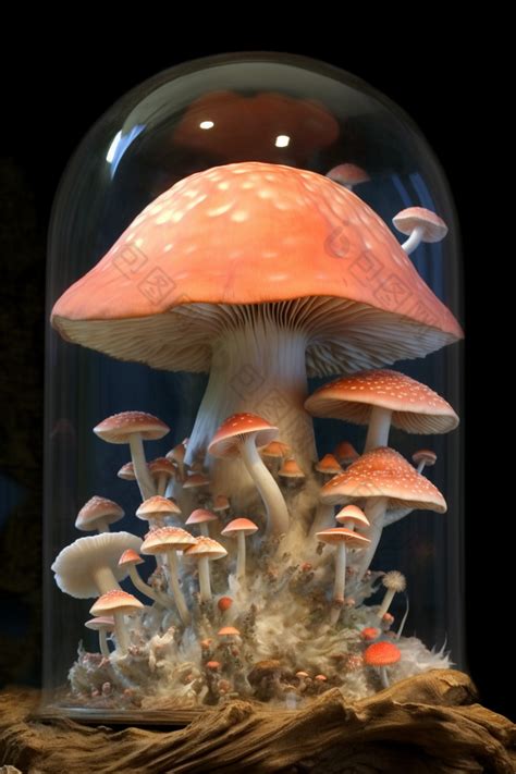 塑料质感蘑菇世界蘑菇世界雕塑模型图高清图片下载 包图网