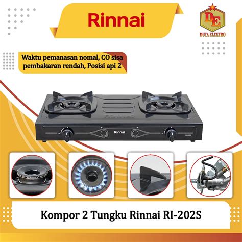 Jual Kompor Gas 2 Tungku Rinnai RI 202 S Shopee Indonesia