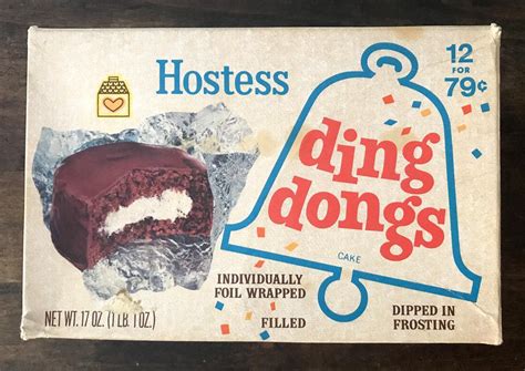 Old Vintage 1967 1960s 60s Hostess Ding Dongs Cake Box Continental