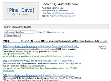 SQLAuthority News Dedicated Search Engine For SQLAuthority Search